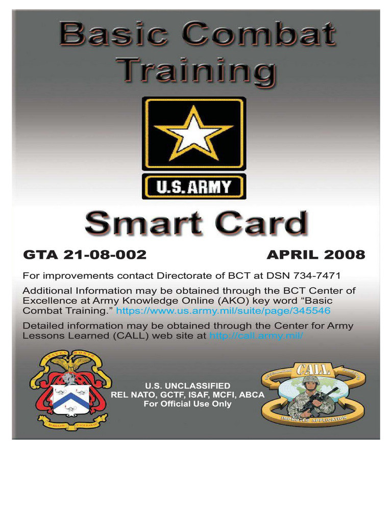 Basic Combat Training Flash Cards | PDF