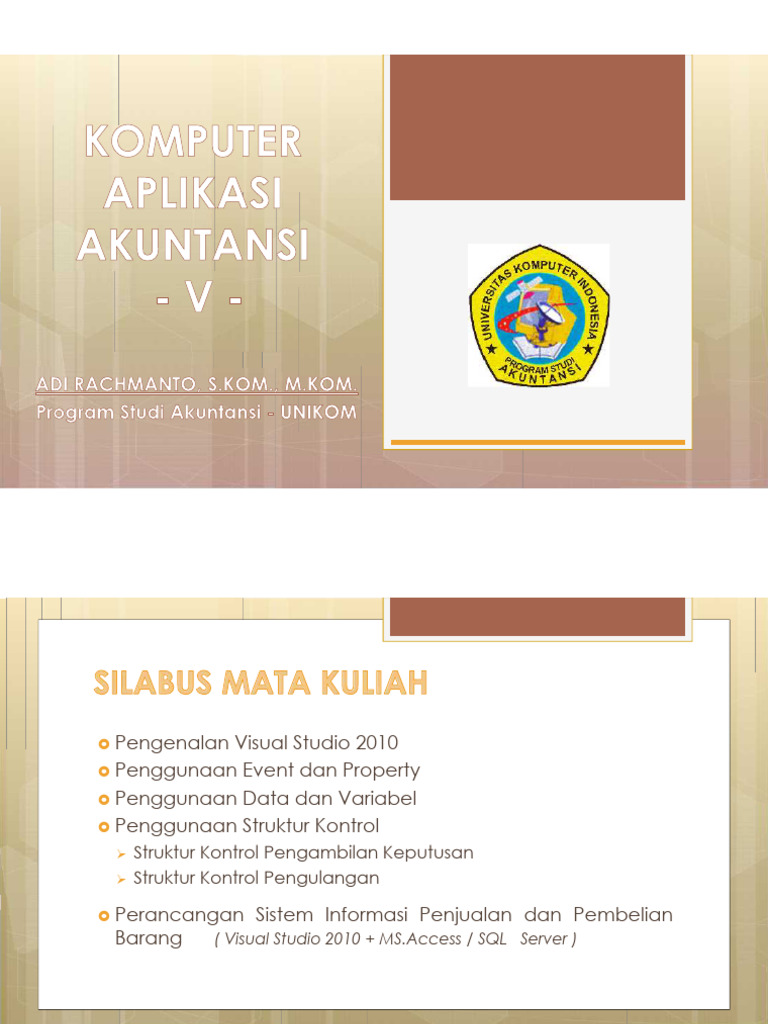 Pertemuan 1dan 2 - Pengenalan Visual Studio 2010 | PDF