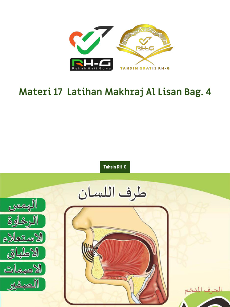 Materi 17 Latihan Makhraj Dan Sifat Huruf Al Lisan Bag 4 | PDF