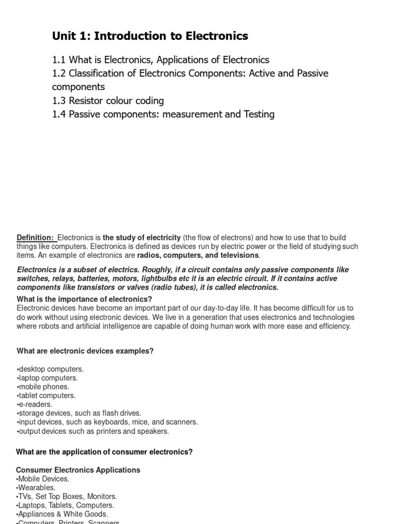 EE Unit-1 | PDF | Resistor | Electronics