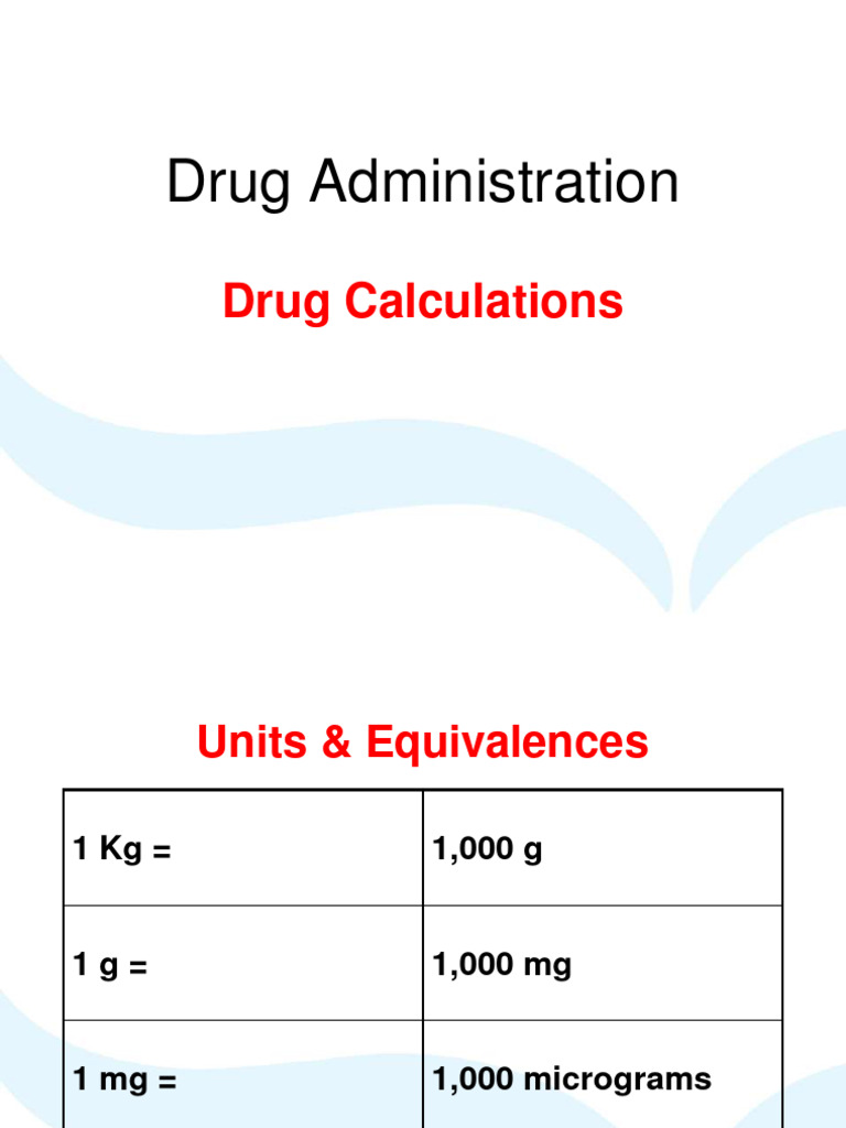 Drug Calculations | PDF | Intravenous Therapy | Pharmacy