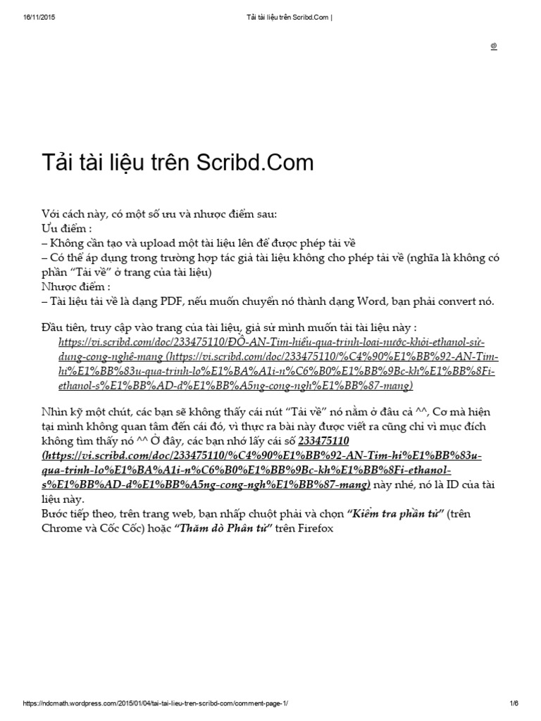 Ti Tai Liu Tren Scribd | PDF