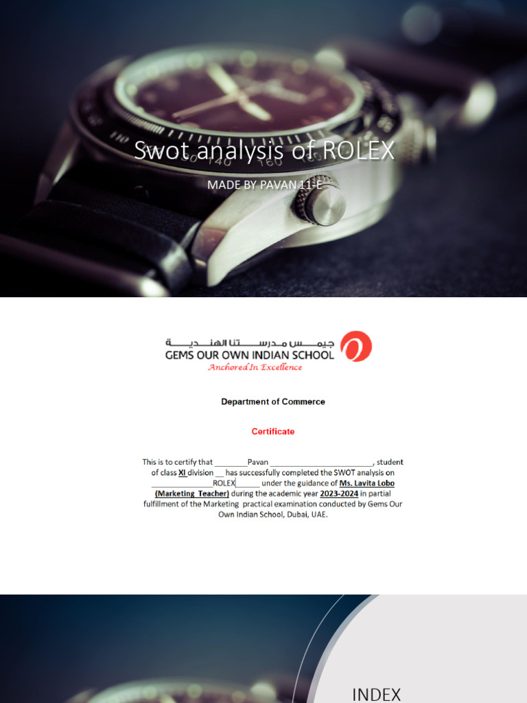 Rolex Swot Analysis | PDF | Watch | Brand