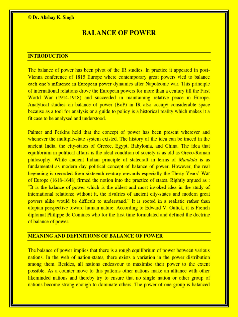 Balance of Power | PDF | International Relations | Soviet Union