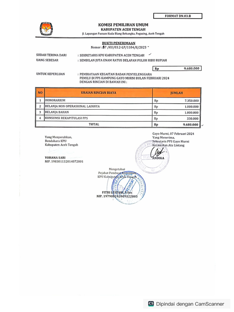 Bukti Penerimaan PPS Bulan Februari 2024 SEMUA-GMI | PDF