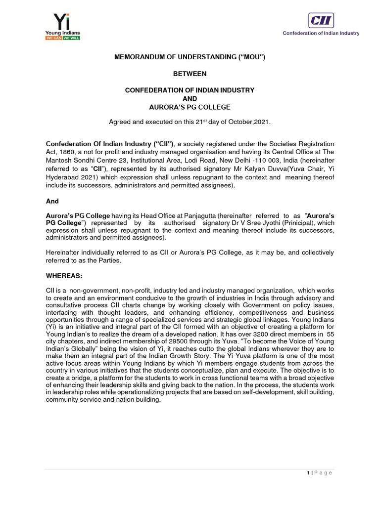 Mou Merged File | PDF | Indemnity | Arbitration