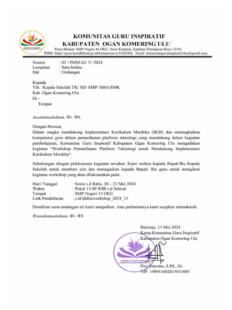 Surat Undangan Workshop 2024_13 | PDF