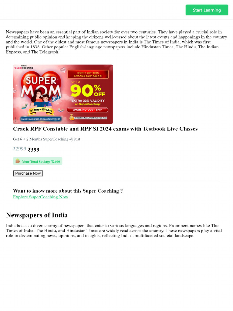 List of Newspapers - Check List of All Language Newspapers Here! | PDF