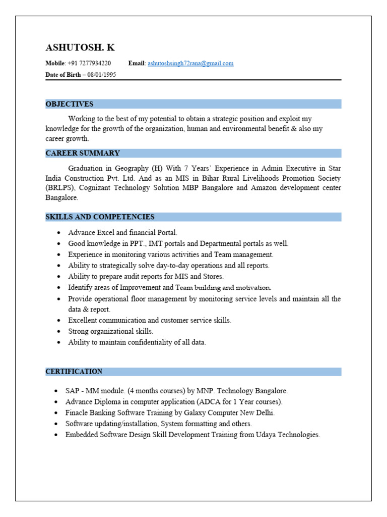 Ashutosh Resume | PDF | Computing | Business