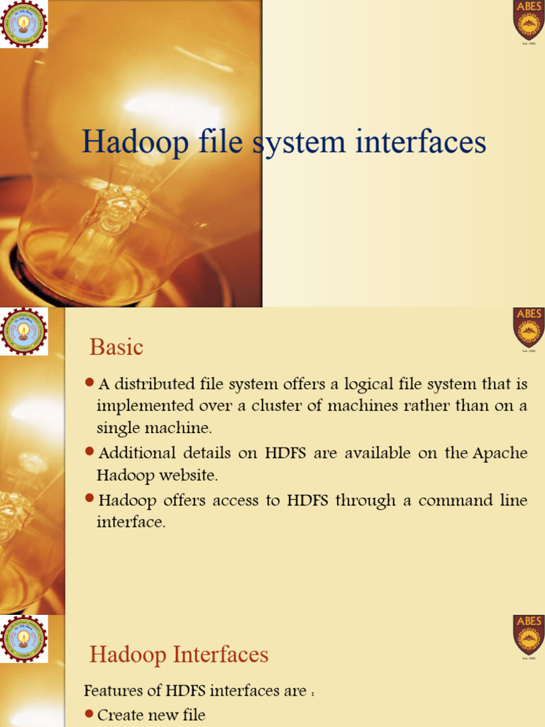Unit 3 Topic 6 Hadoop File System Interfaces | PDF | Apache Hadoop | Computer File