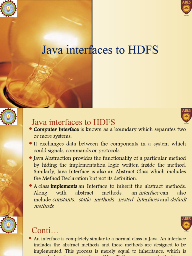 Unit 3 Topic 4 Java Interfaces To Hdfs Pdf Class Computer Programming Method Computer