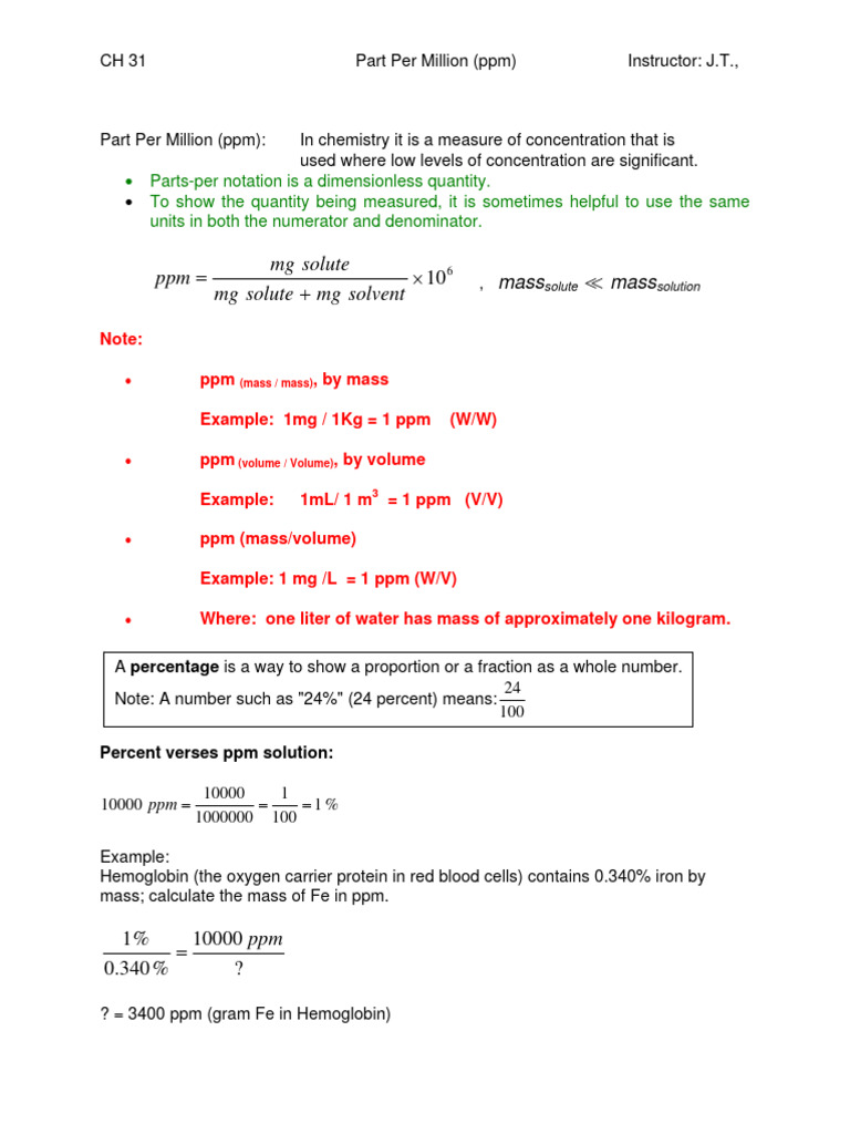 ppm_DefineXX | PDF | Parts Per Notation | Analytical Chemistry