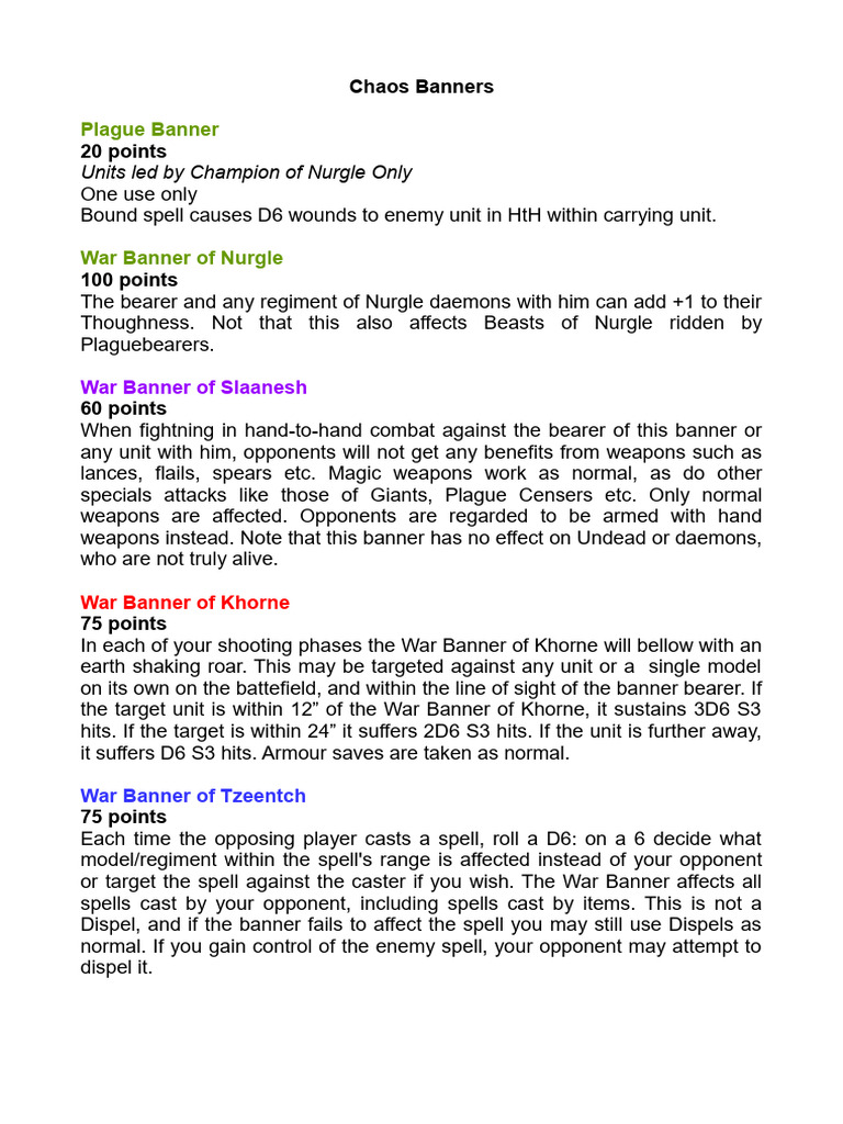 Chaos Banners 1 | PDF