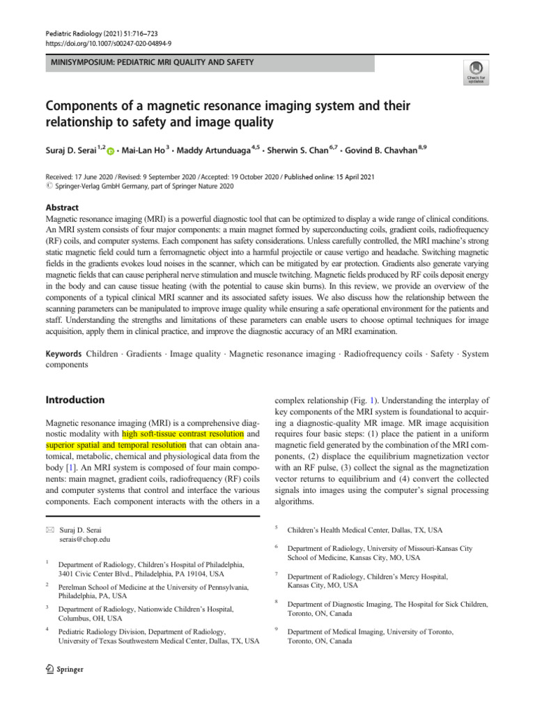Components of MRI | Download Free PDF | Magnetic Resonance Imaging ...