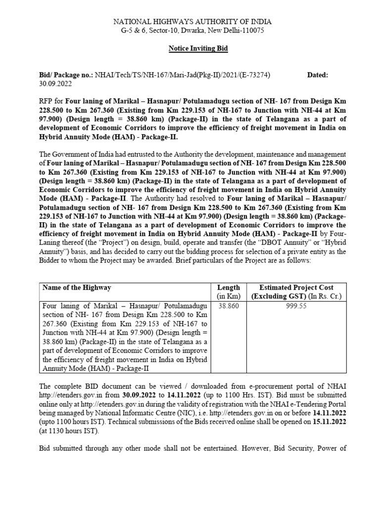 NIT | PDF | Road Infrastructure