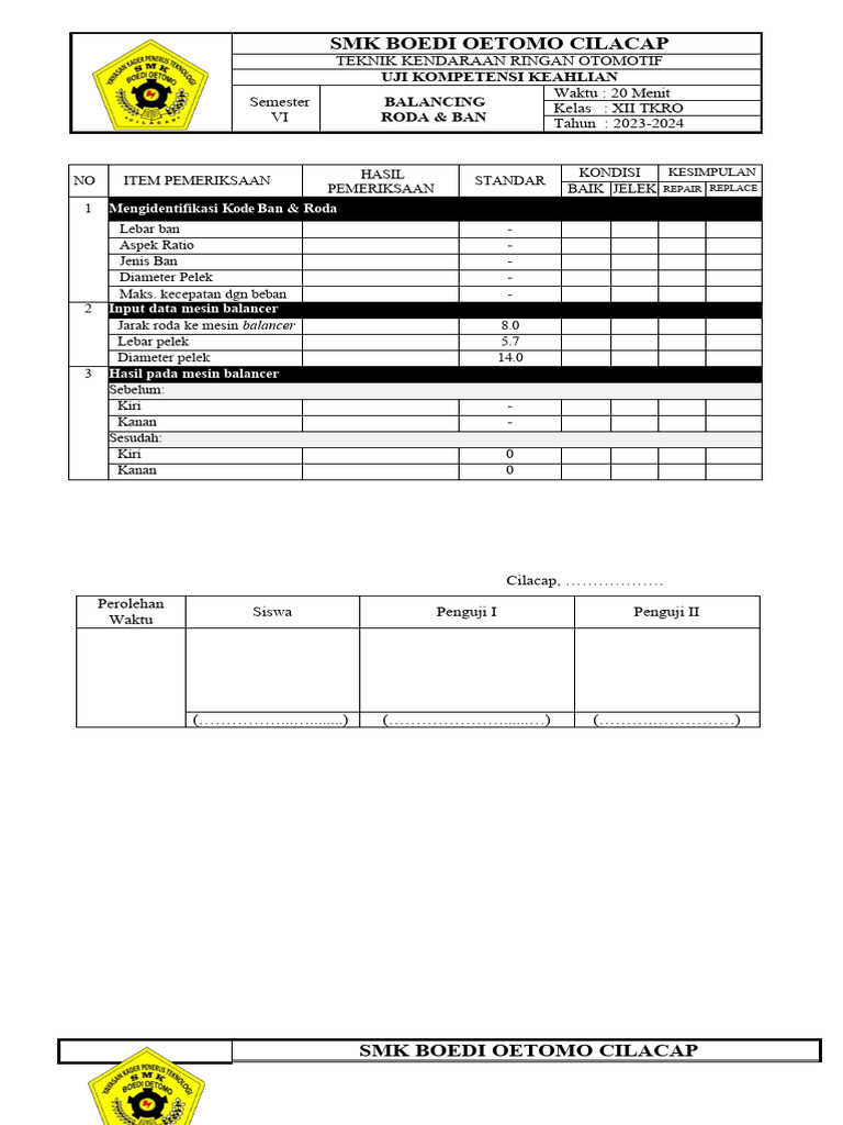 Reportsheet Electrical & Balancing | PDF