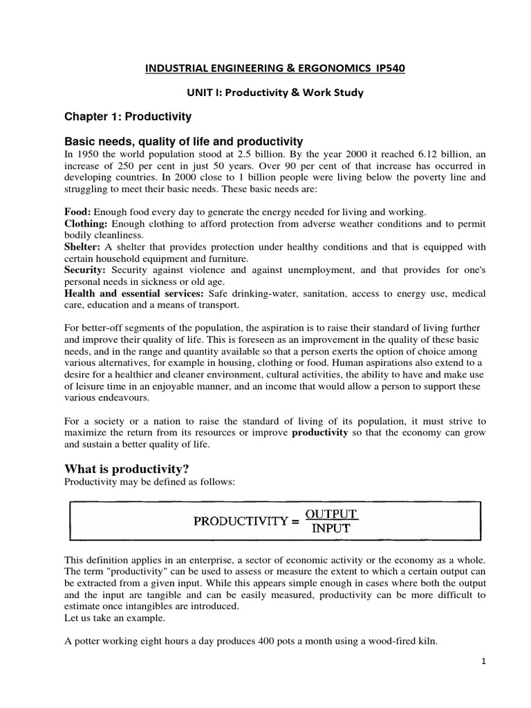 Industrial Engineering Ergonomics Notes | PDF | Business | Economies