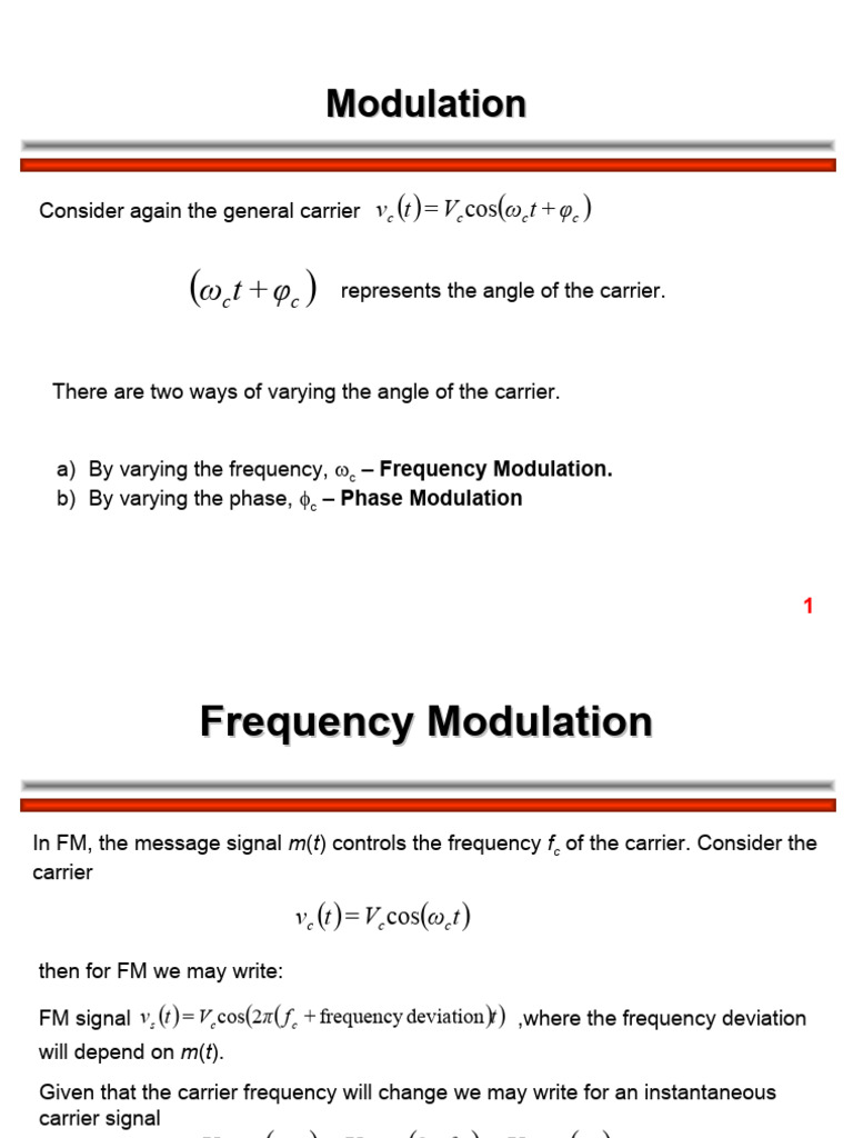 Angle Modulation Pdf Frequency Modulation Modulation