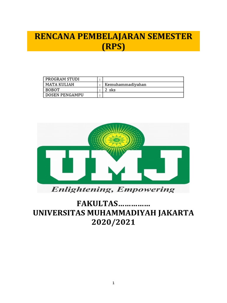 Rps Kemuhammadiyahan (Aik 4) | PDF | Karier & Perkembangan | Sains & Matematika