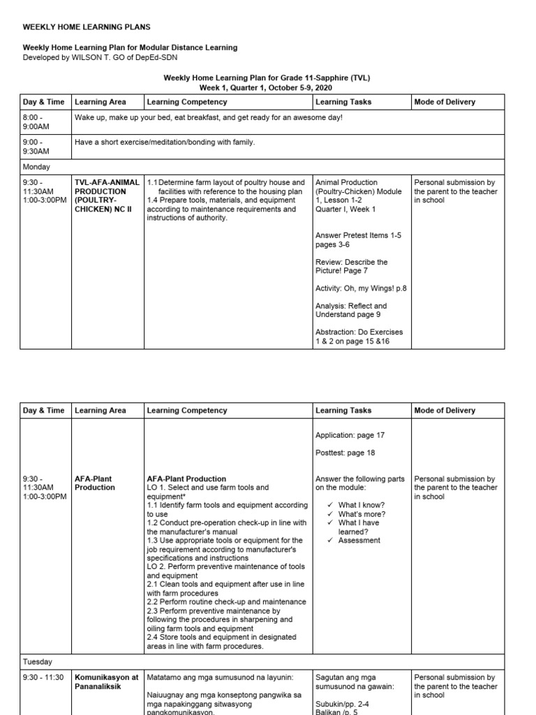 Module 3A - Weekly Home Learning Plan-Wilson T.Go | PDF | Minerals ...