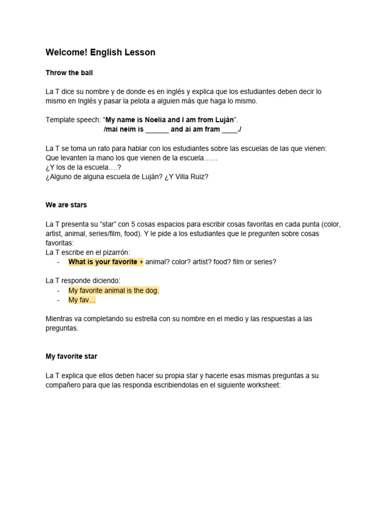 Welcome To English Lessons | PDF | Artes del Lenguaje y Comunicación ...