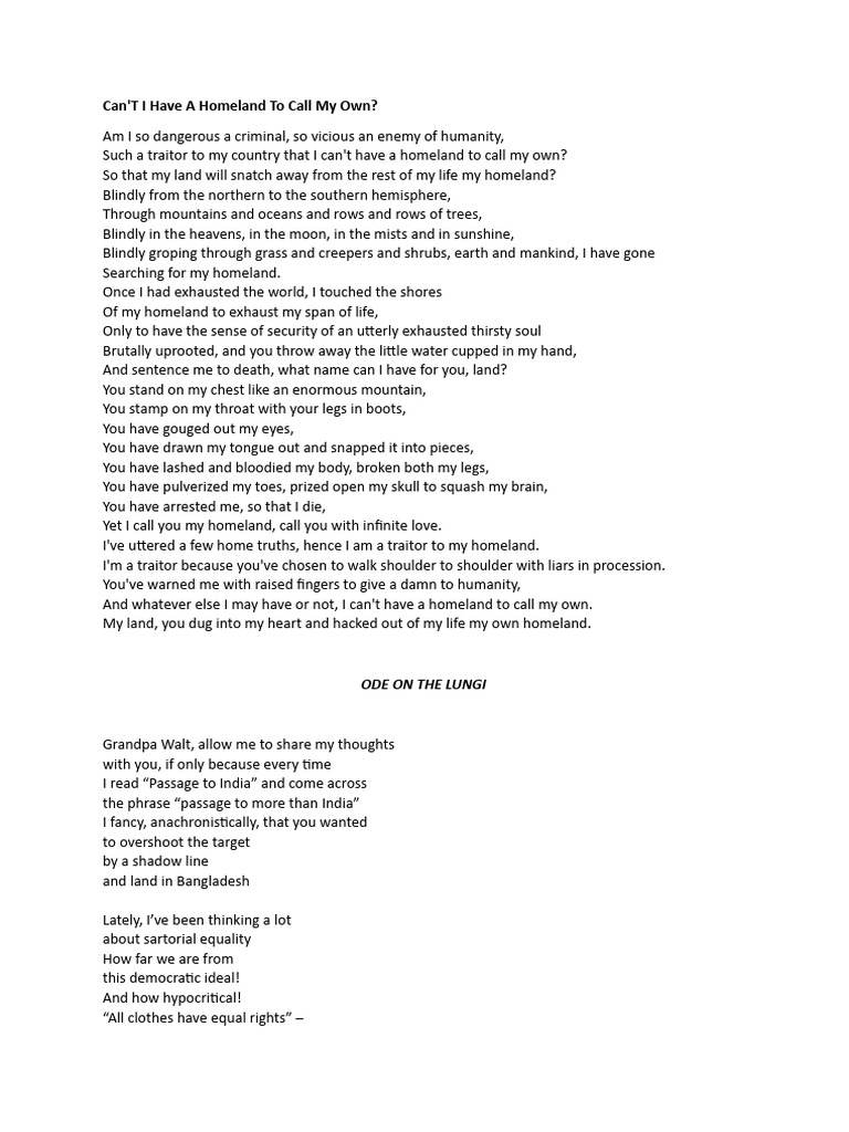 Lungi Poem | PDF | Clothing | Fashion