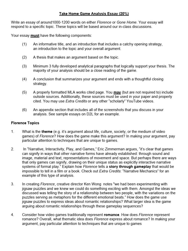 1 - ENGL 2237 - Take Home Essay 1 | PDF | Essays | Narrative