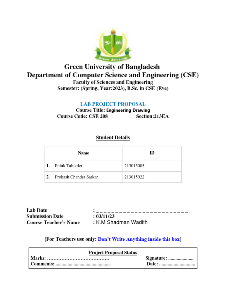 ID1 - 213015005 - Puluk Talukder, ID2 - 213015022 - Prokash Chandra Sarkar - Project Proposal | PDF
