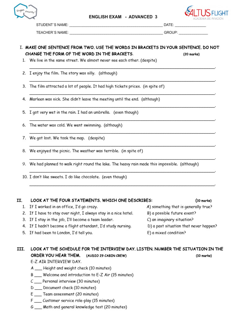 Advanced English Exam Practice | PDF | Smartphone | Telephone