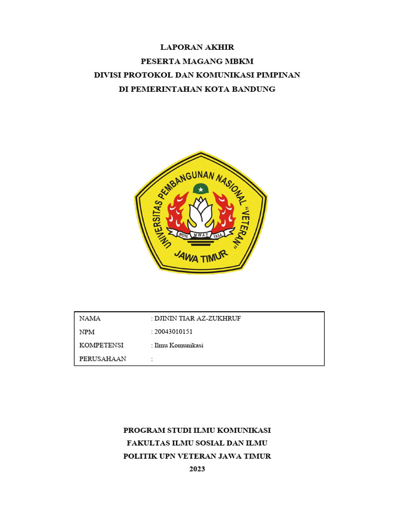 5 Panduan Laporan Akhir Magang MBKM | PDF