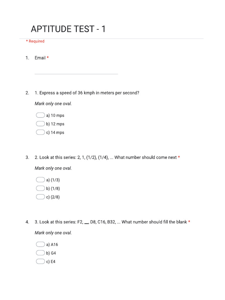 Apptitude Test - 1 | PDF