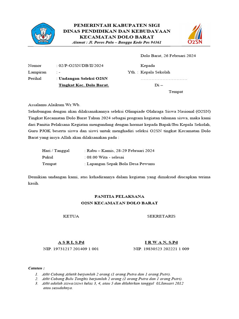 O2sn Tahun 2024 | PDF