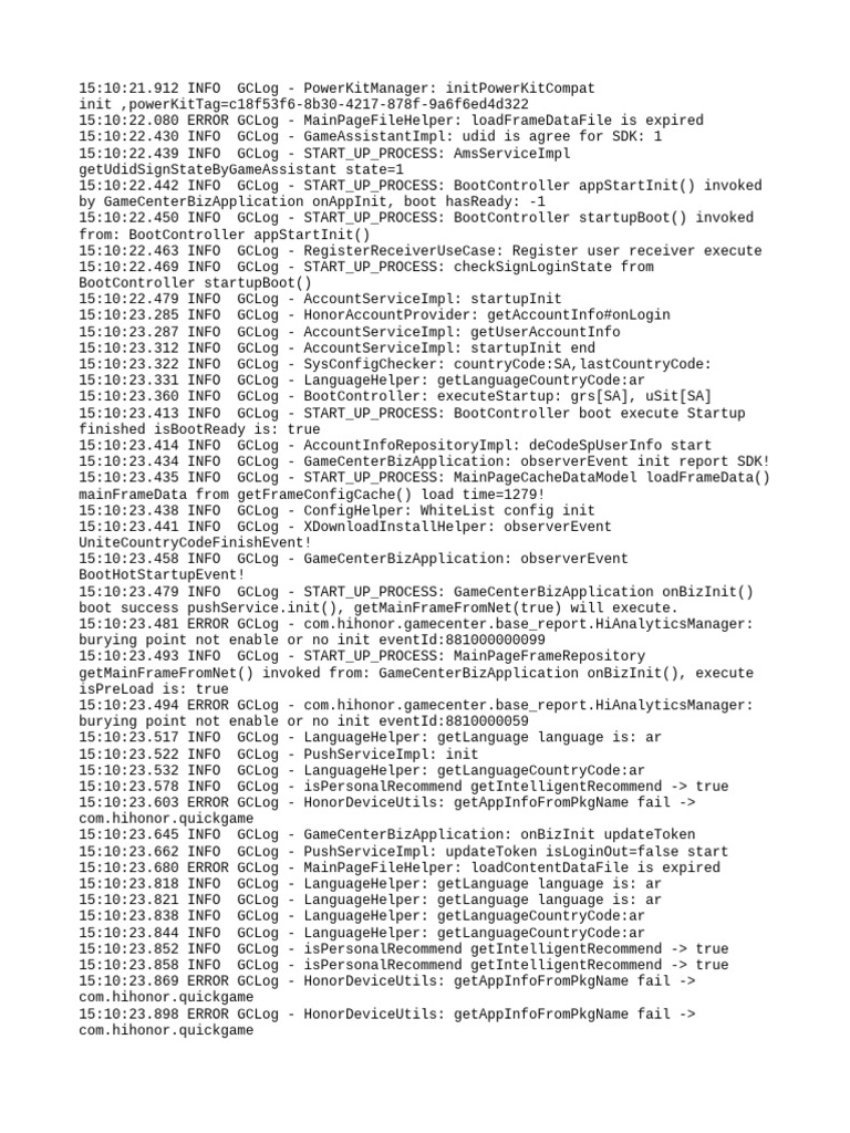 Game Center Log Analysis Report | PDF | Computer Data | Telecommunications