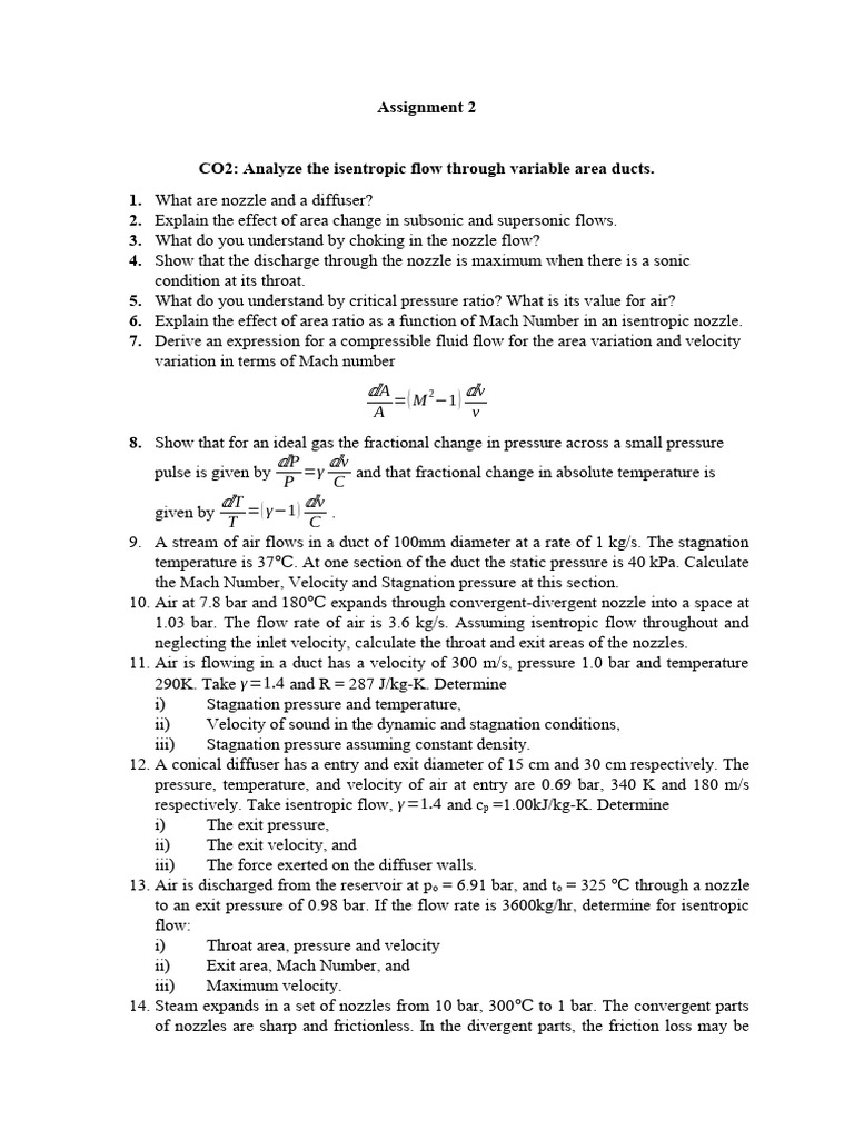 11.assignment 2 | PDF | Mach Number | Fluid Dynamics