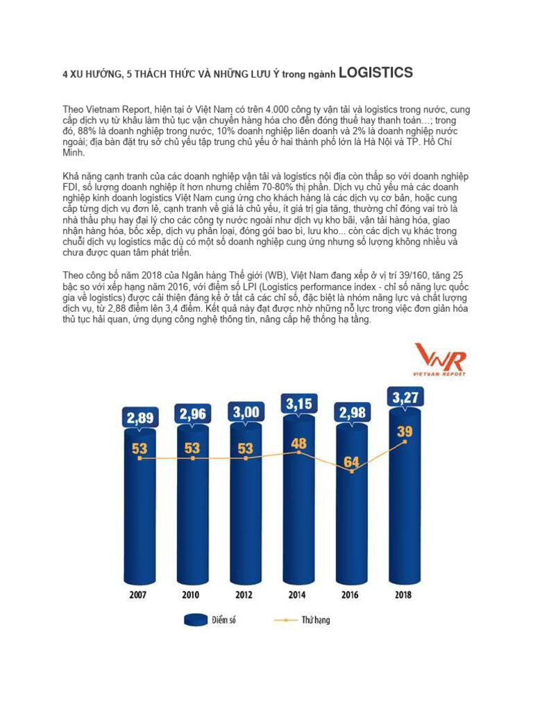 Tai Lieu4 Xu Huong 5 Thach Thuc Va Nhung Luu y Trong Nganh Logistics 900645382166 | PDF