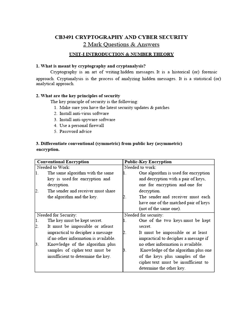 CB3491-CCS 2marks | Download Free PDF | Cryptography | Encryption