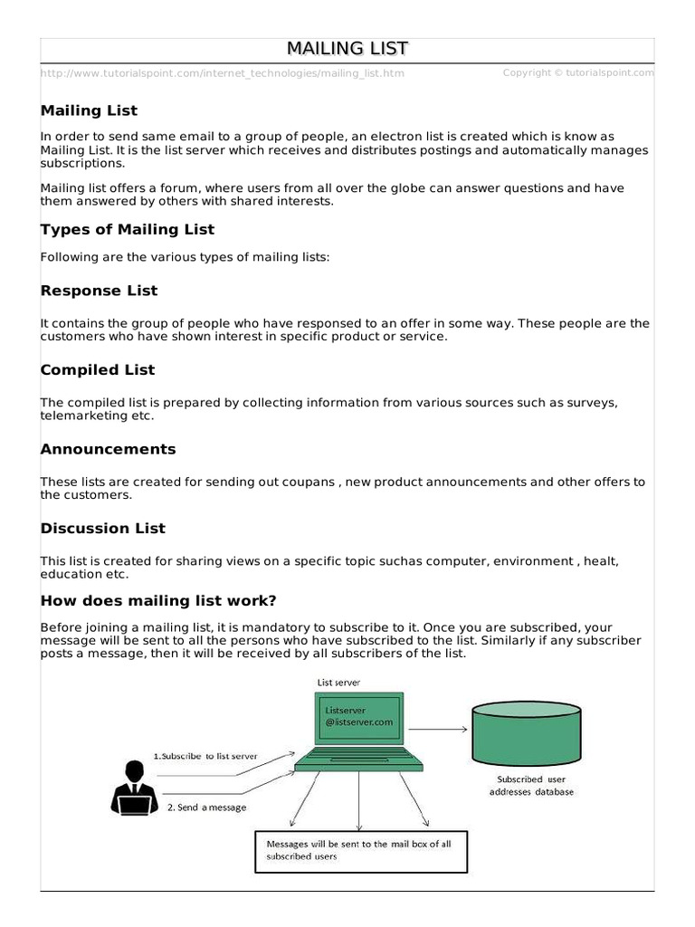 Mailing List | PDF | Subscription Business Model | Internet
