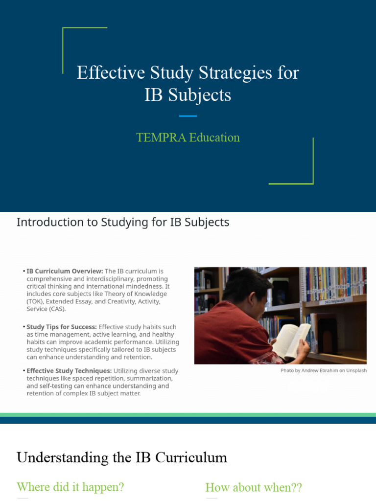 Effective Study Strategies For IB Subjects | PDF | Learning | Curriculum