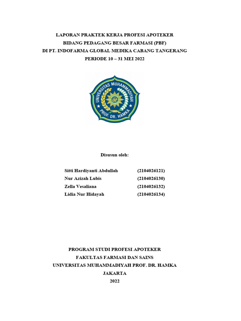 Laporan Pkpa PBF Igm Cab Tangerang (10 Mei - 31 Mei 2022) | PDF