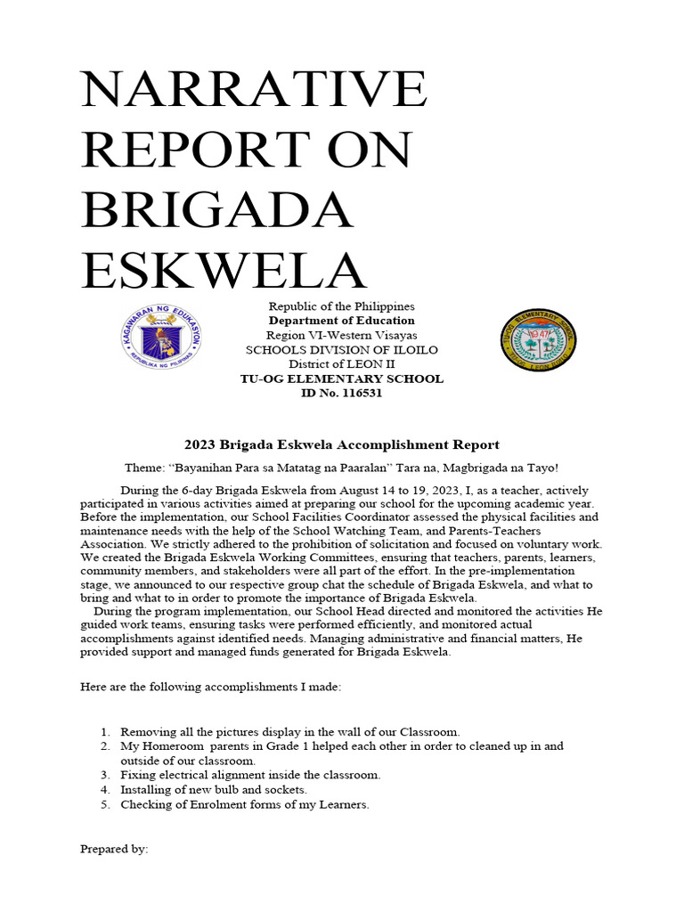 BRIGADA ACCOMPLISHMENT 2023irice | PDF | Wellness
