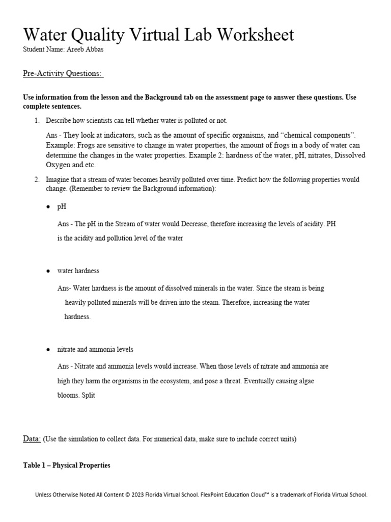 03 02 Worksheet | PDF | Water | Surface Runoff