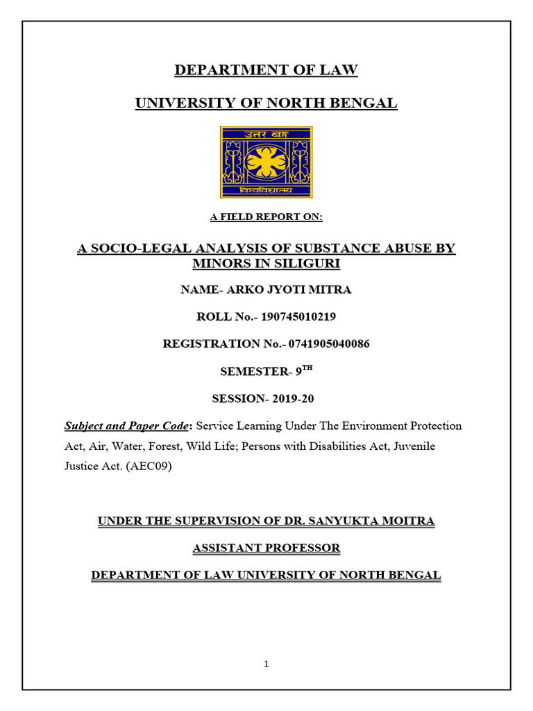 Arko Jyoti Mitra - Service Learning Assignment | PDF | Drug Rehabilitation | Rehabilitation ...