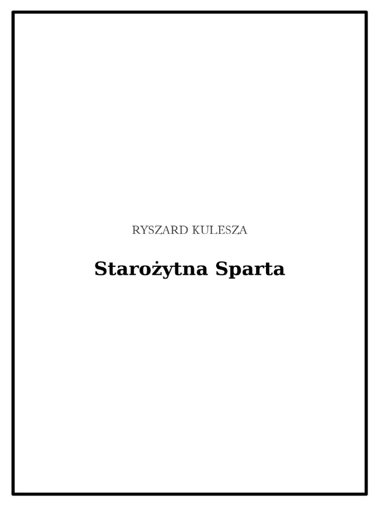 Starożytna Sparta | PDF