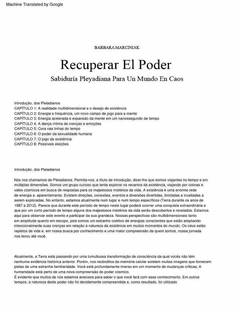 Bárbara Marciniak - Recuperar El Poder - Sabiduría Pleyadiana para Un ...