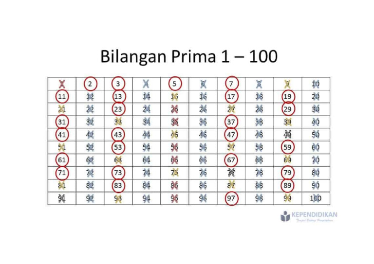 Bilangan Prima 1-100 | PDF