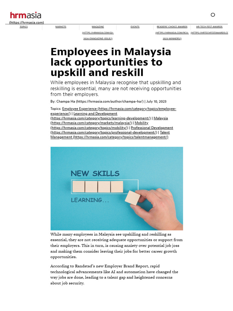 Malaysia's Upskilling Gap | PDF | Employment | Human Resource Management
