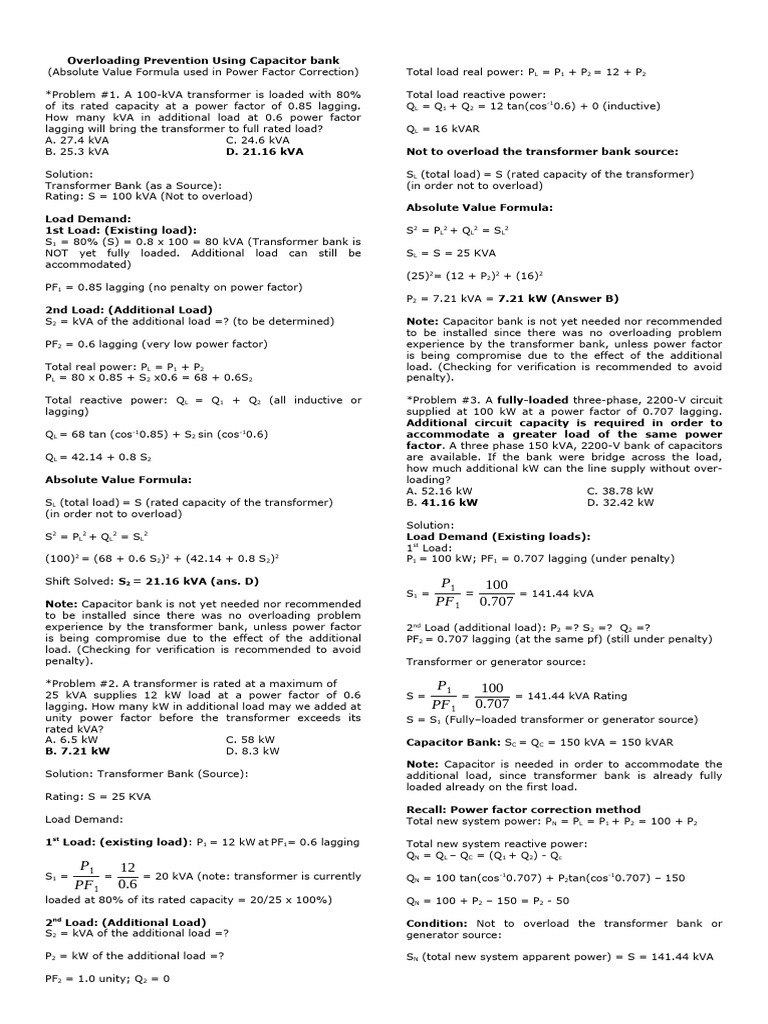 Overloading Prevention V Bank and Three Phase Transformers | PDF | Transformer | Materials Science