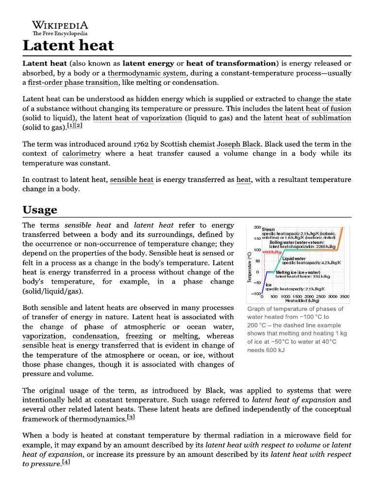 Latent Heat | PDF
