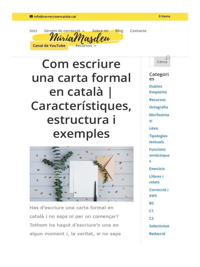 Com escriure una carta formal en català | Característiques i exemples | PDF