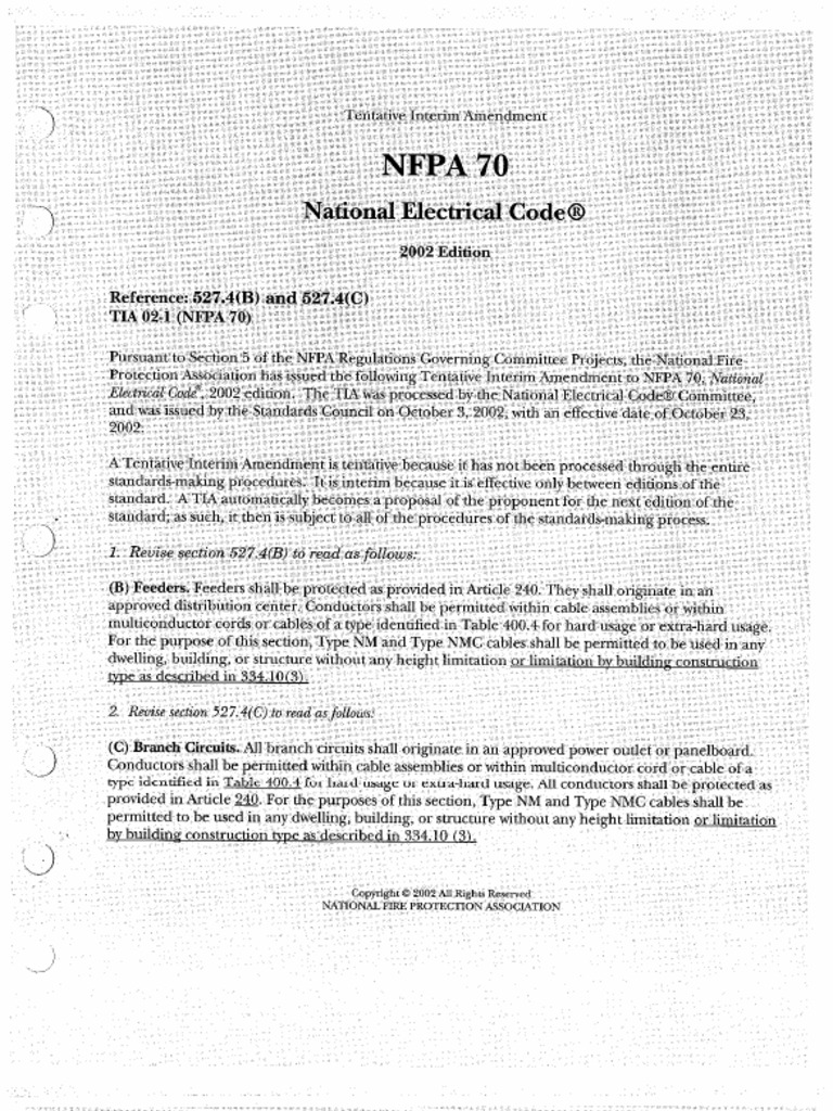 NFPA 70 2002 | PDF